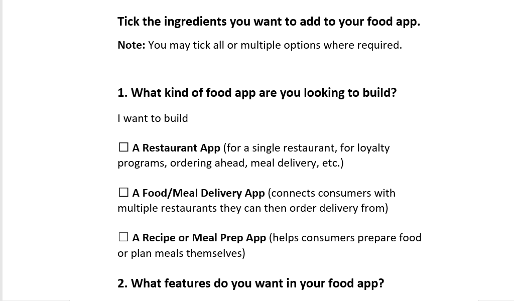Food App Checklist: Critical Ingredients To Consider | CitrusBits